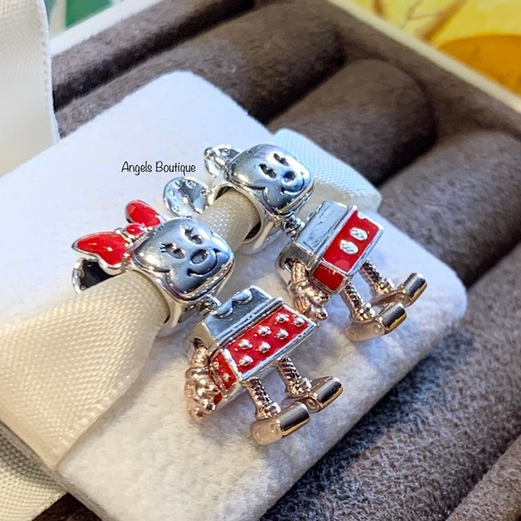Pandora | Jewelry | Pandora Disney Mickey Minnie Robot Charm Bundle ...